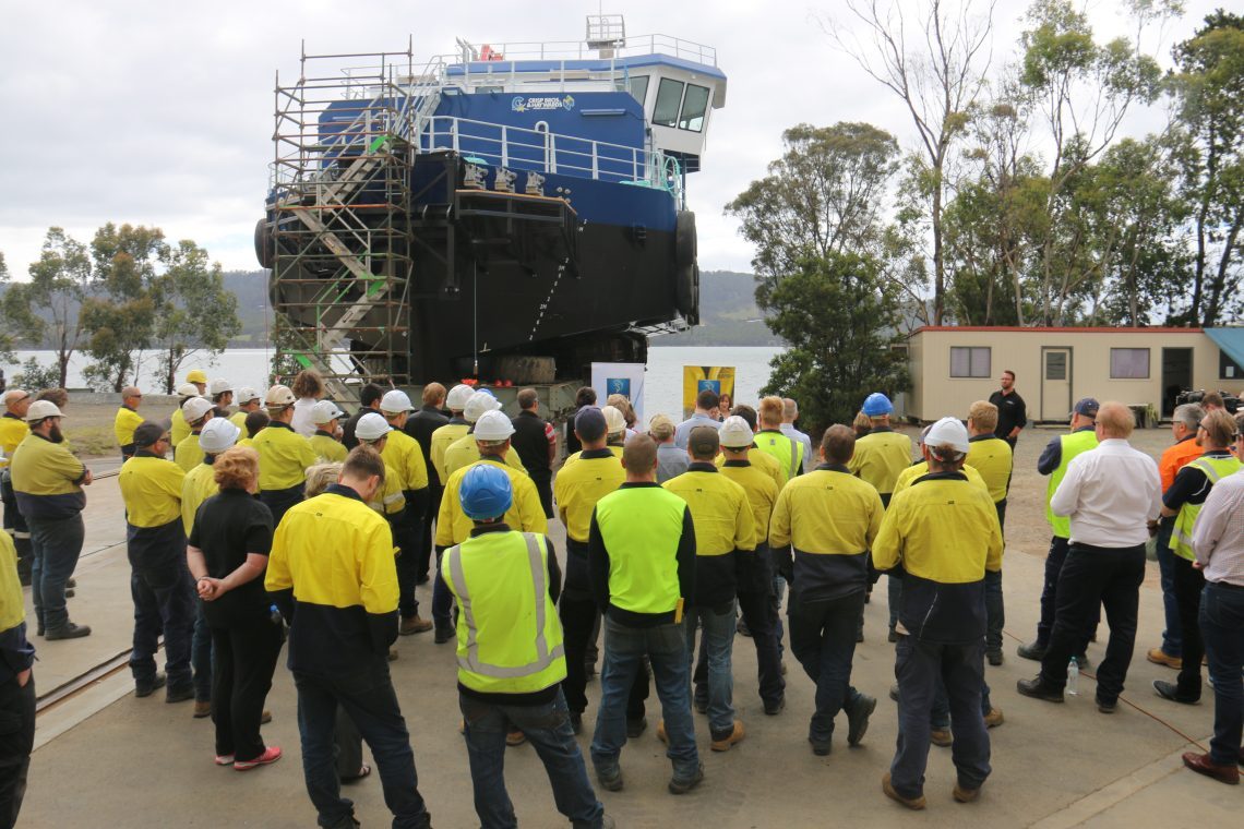Southern hemisphere’s largest feed barge launched in Tasmania ...