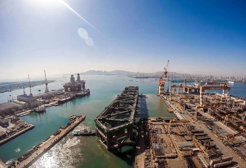 First Ocean Farm shipped off the dock at Chinese shipyard | SalmonBusiness